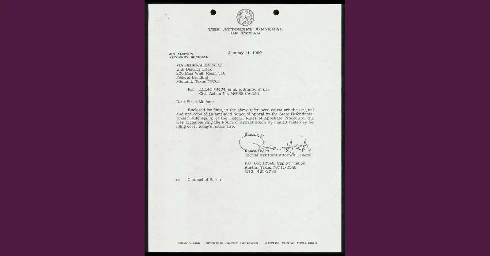 Notice of Appeal