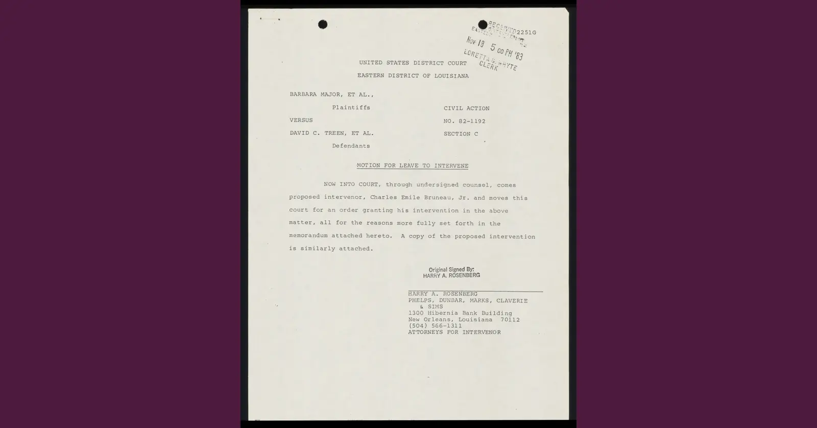 Motion for Leave to Intervene; Memorandum in Support of Motion for ...
